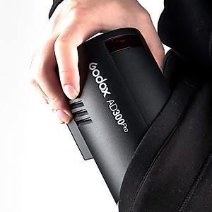 Godox AD300 Pro Outdoor Flash Strobe, 300Ws 2.4G TTL Flash Monolight, 1/8000 HSS, 2600mAh Lithium Battery, 12W Bi-Color LED Modeling Light for Wedding Portrait Studio Photography