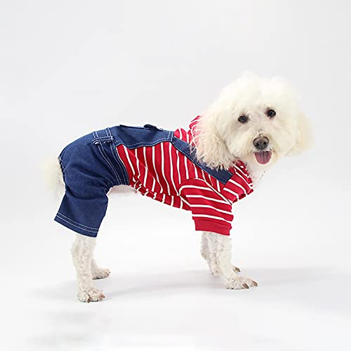 Sweatshirt for Dog Girl Fat Classic Four Piece Elastic Jeans Dog Clothes Legged One Stripe Pet Clothes Small Dog Sweater