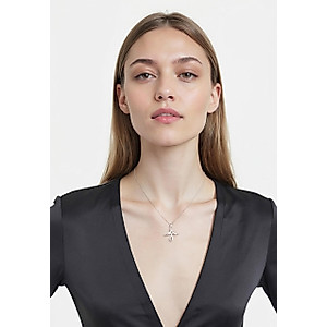 Sofia Milani - Solid 925 Sterling Silver Necklace for Women - with Zirconia Stones - Guardian Angel Pendant - 50157