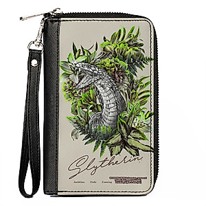 Buckle-Down Women's PU Zip Around Wallet Rectangle-Harry Potter, 7.5"x4.5"
