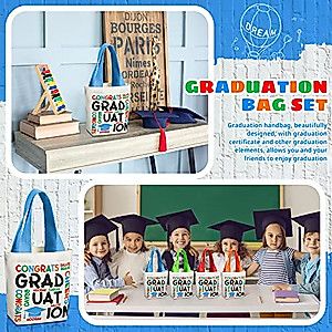 12 Pcs Kindergarten Graduation Totes Novelty Graduation Party Favor Bags Reusable Graduation Canvas Tote Bags for Preschool Kindergarten School Graduate Supplies