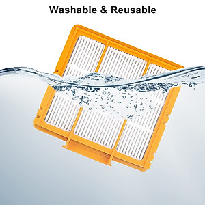 6-Pack Replacement Part for Shark AV2501AE RV2502AE AV2501S RV2520AOUS AV2510AOUS Smart AI Robot Vacuum Cleaner,4 x HEPA filters,2 x Pre-Motor Filter for shark av2501s filters