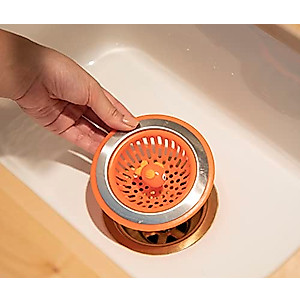 MSC International - 77019 MSC International Joie Splash Kitchen Sink Strainer Basket, Fish, Orange