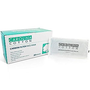 Carolina Cotton Carbon Filter Face Mask - 50ct/box