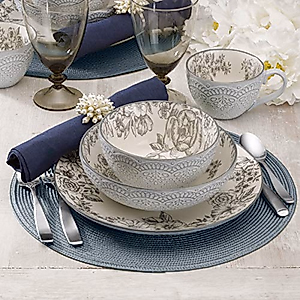 Pfaltzgraff Gabriela Gray 16-Piece Stoneware Dinnerware Set, Service for 4 - ,Gabriela Grey