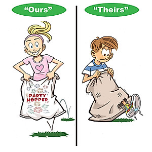 8 Pack - Durable Potato Sack Race Bags, No Weird Burlap Odors or Messy Fibers, Great for Kids and Adults, 23.5" x 41" Tough Interwoven Plastic, Birthday Party and Outdoor Games, Gunny Sack Races