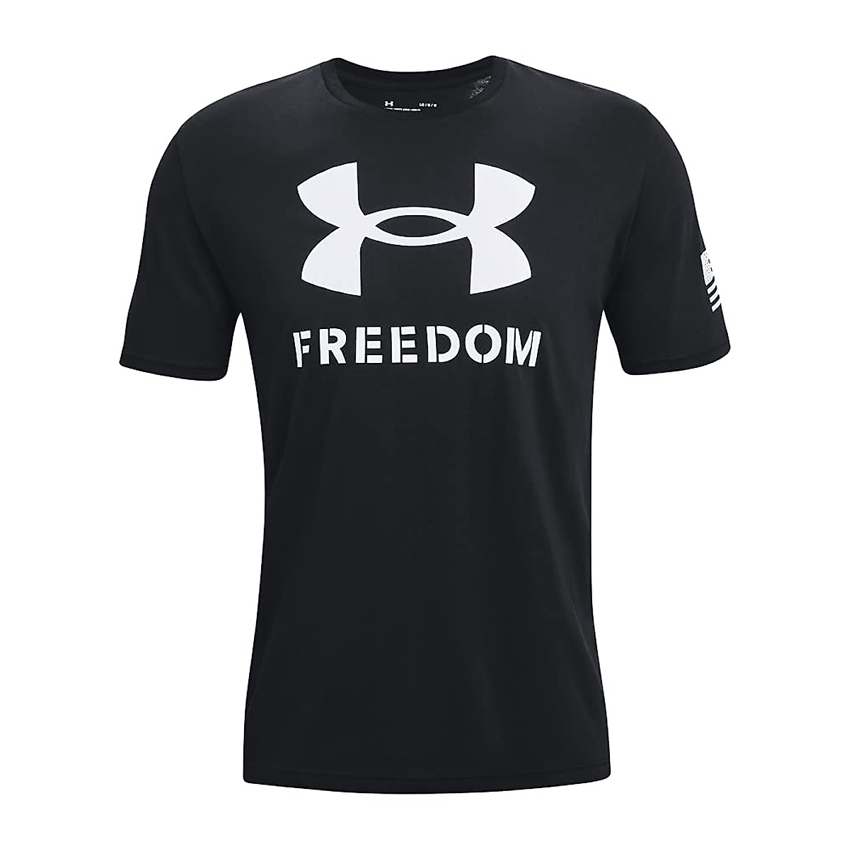 Under Armour Men's New Freedom Logo T-Shirt, Black (001)/White, Large