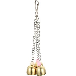 LUOZZY Stainless Steel Pet Parrot Bell Toy for Bird Parrot Parakeets Hanging Small Bird Toys Hanging Bell Ornaments