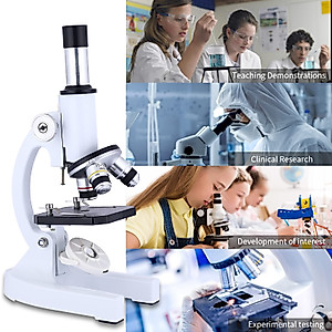 Woehrsh Compound Monocular Microscope 200-2000X Magnification, Fill Light and Carrier Table Bio Microscope for Adults and Students, Includes Cell Phone Holder and Prepared Microscopes Slides…