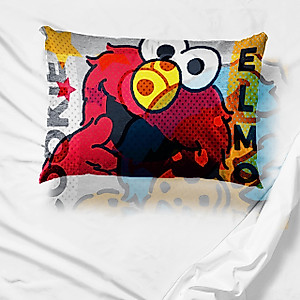 Jay Franco Sesame Street Hip Elmo 2 Pack Pillowcase - Double-Sided Kids Super Soft Bedding Features Elmo and Cookie Monster (Official Sesame Street Product)