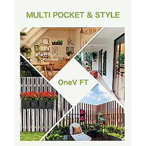OneV FT Hanging Wall Planters for Indoor, 4 Pockets Vertical Garden Planters Hanging Planting Grow Bags, Garden Plant Accessories for Yard Doorway Home Decoration
