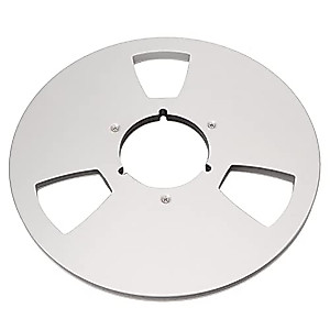 Aluminum Alloy Empty Tape Reel 1/4 10 Inch Empty Tape Reel Empty Disc Opening Machine Parts 3 Holes for Reel Tape Recorder Accessory (Silver)