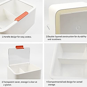 HZLHZYY Plastic Qtip Storage Box 2 Slot Cotton Swab Dispenser Box Qtip Holder Jar Cotton Swab Ball Qtips Storage Container Makeup Sponge Organizer Box with Lid for Bathroom Home Office Storage