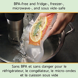 FoodSaver Vacuum Sealer Bags, Rolls for Custom Fit Airtight Food Storage and Sous Vide, 8" (2 Pack) and 11" (3 Pack) Multipack (Packaging May Vary)