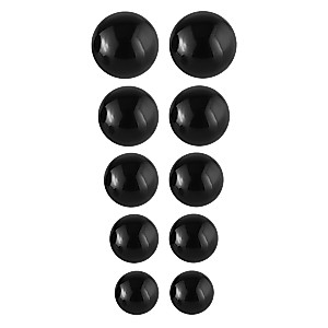 JewelrieShop Faux Pearl Earrings Hypoallergenic Stainless Steel Imitation Stud Pearl Earrings for Women - 5 Pairs (Black)