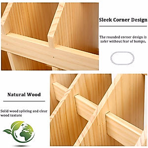 YLLFF Large Capacity Yoga Mat Storage Rack Floor Stand, 12 Compartment Wooden Yoga Mat Holder Carpets Organizer for Home, Gym, Easy to Install