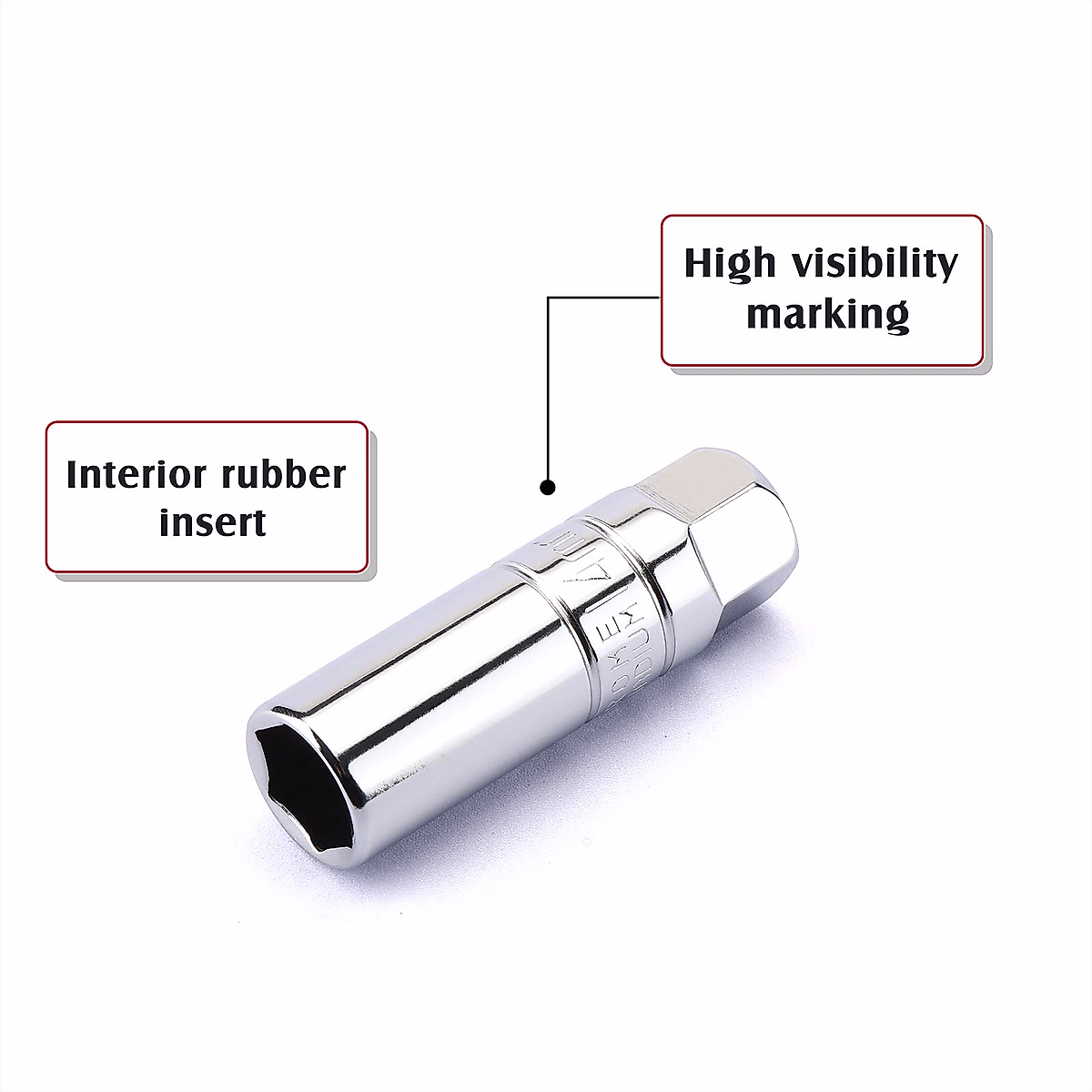 MIXPOWER 3/8-Inch Drive Spark Plug Socket Set, SAE & Metric, CR-V Steel Mirror finish, 6-Point, 5/8-Inch, 3/4-Inch, 13/16-Inch, 14mm, 18mm, 5-Piece Set