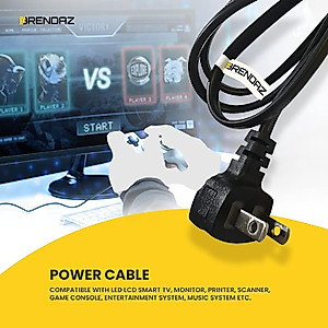 Right Angle Power Cord for Printers, 2 Slots Angled Power Cable Compatible with Bose Home Speaker 500