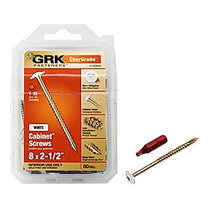 GRK Fasteners 120660 White Cabinet #8 x 2-1/2" Screws 80CT