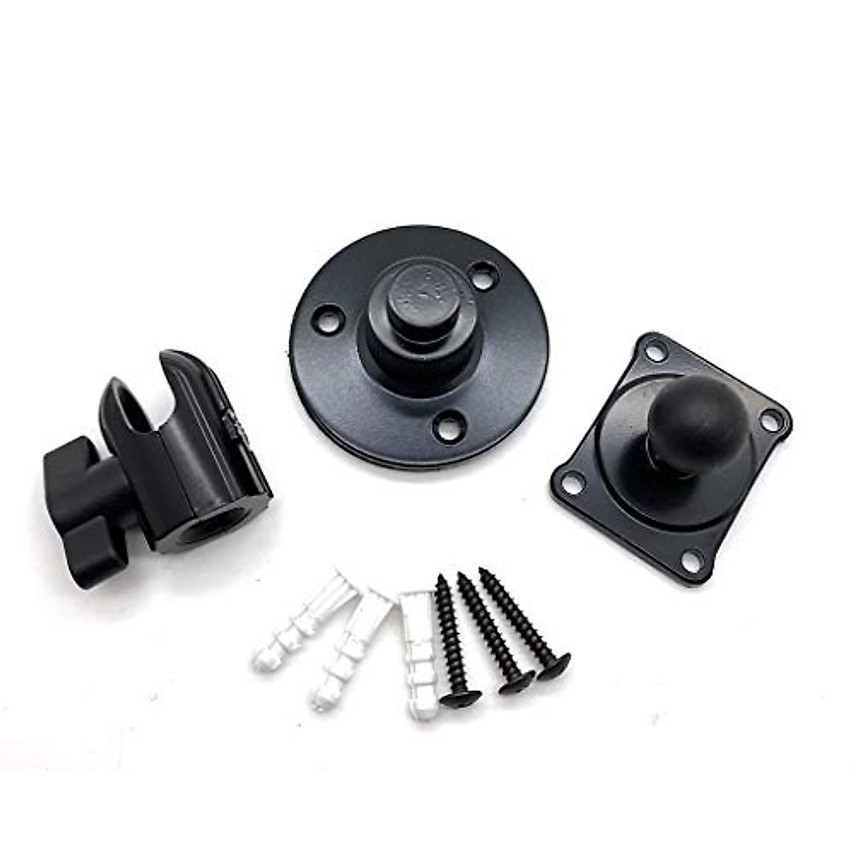 ELD Industrial Metal Constructed Flange Drill Mount for All AMPS Hole Pattern for SiriusXＭ ICOM IC 207 703 706 2730 2800 7000 HAM CB Radio & Garmn ZUMO XT Rugged GPS w/Vibrations Reduce Shock pad