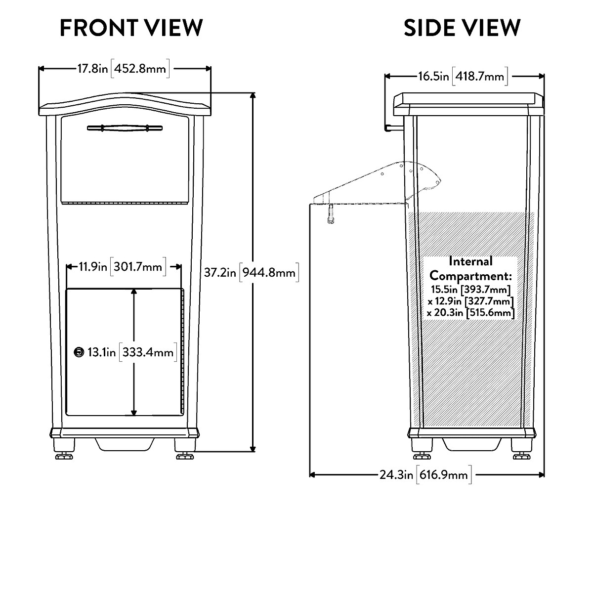 Architectural Mailboxes 6900B Elephantrunk Parcel Drop Box Black