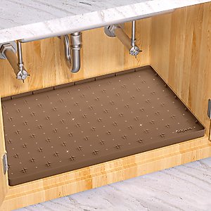 Sdpeia Under Sink Mat for [34" x 22"] Cabinet, Upgraded Silicone Waterproof Mat Kitchen Cabinet Liner Cabinet Protector Kitchen Organizers and Storage