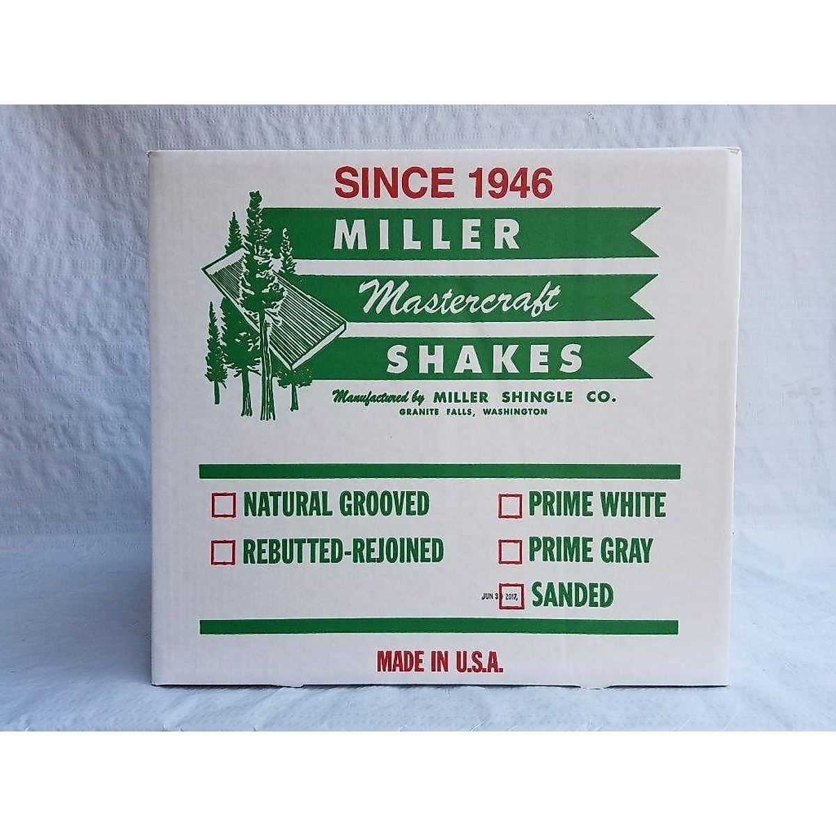 Miller Shingle 18 Inch Rebutted and Rejointed (R&R) Sanded Cedar Sidewall Shingles 1 Square Carton