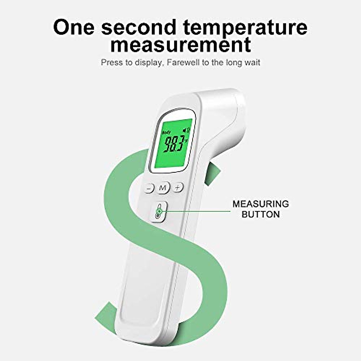 WORUIJIA Forehead Thermometer for Adults，Baby Digital Thermometer with Accurate Instant Readings, Fever Alarm and Memory Function, No Contact Infrared Thermometer for All People, White, WOFKAN004