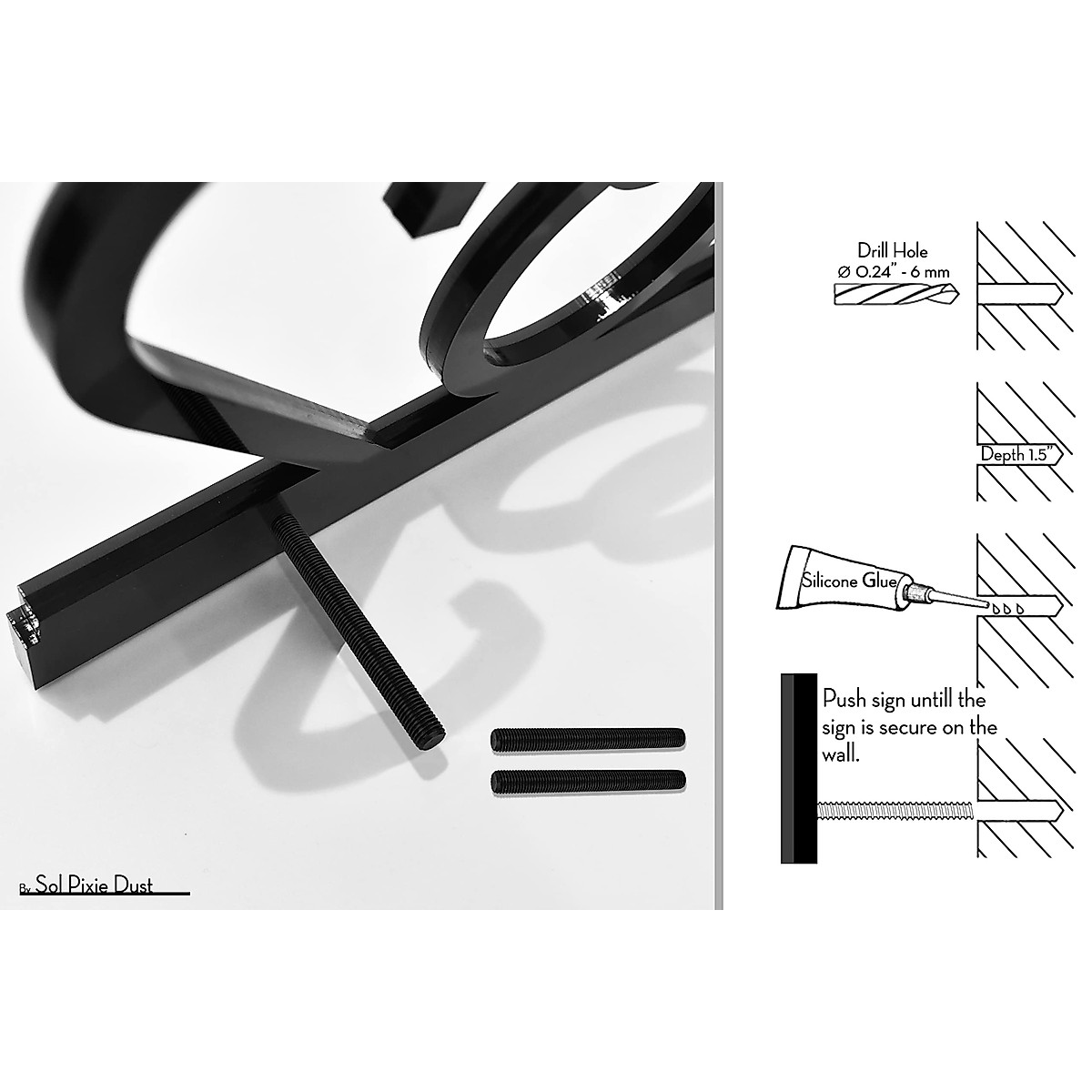 Modern House Numbers - Black with Black Acrylic - Contemporary Home Address - Underline Sign Plaque - Door Number - Apartment - Hotel Room