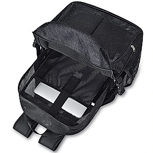 Heavy Duty Mesh Backpack for Adults, 22L Mesh Backpack for School, See Through Black Mesh Bookbag for Boys Girls with Comfort Padded Straps for School, Beach, Swimming, Fitness, Sports(Black)