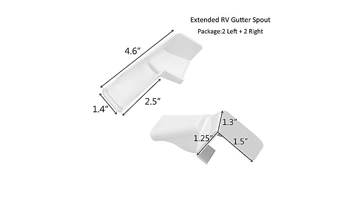 RV Gutter Spouts - Rigid RV Gutter Extenders, Directs Rainwater Away ...
