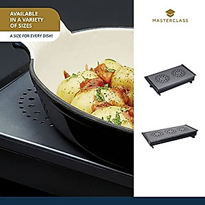 MasterClass KitchenCraft Professional Food Warmer and Plate Warmer with 2 Tealights, Black/Grey
