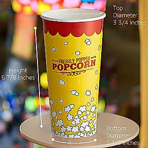 1000 Pack, 24 oz. Popcorn Cups, Popcorn Tubs, Popcorn Containers, Commercial Popcorn Buckets, Disposable Popcorn Buckets, Perfect for Movie Night, Cinema, Carnival, Party