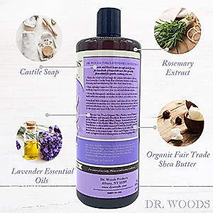 Dr. Woods Pure Lavender Castile Soap with Organic Shea Butter, 32 Ounce