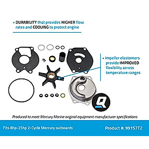 Quicksilver 99157T2 Upper Water Pump Repair Kit for Mercury Bigfoot 4-Stroke Outboards