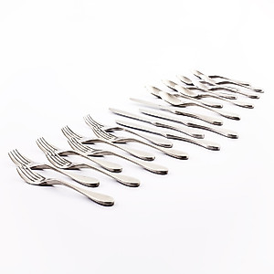 Knork Original Collection Cutlery Utensils 18/10 Stainless Steel Flatware Set, 20 Piece, Matte Silver & Storage Tray/Flatware Organizer, large, Weathered Gray