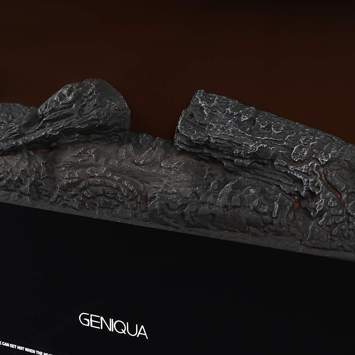 Geniqua 26" Wall Mounted Electric Fireplace Heater Adjustable 700w/1400w Log LED Flame Indoor Home Living Room Office Furniture