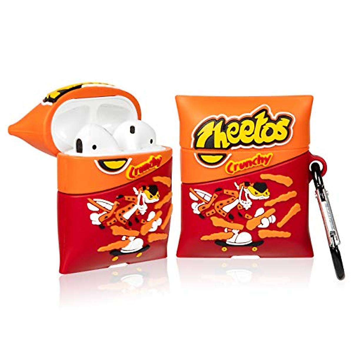 Joyleop Cheet Chips Case for Airpods 1/2, Cute Cartoon Fun Funny 3D Food Design Kids Girls Teens Boys Cover, Kawaii Cool Stylish Fashion Soft Silicone Character Trendy Air pods Cases for Airpod 1&2