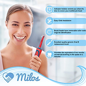 Milos Kids Toothbrush Replacement Heads for Oral-B, Pack of 4, Extra-Soft Bristles,Fits for Electric Braun Brush Heads, Refill for Vitality Precision Sensitive White and Clean Triumph