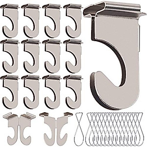 Hilitchi 30Pcs Heavy Duty Ceiling Hook Clips and Metal T-Bar Track Clip Suspended Ceiling Hooks Grid Clips for Home Hanging Plants Decorations and Classrooms & Offices, Holds up to 10 lbs