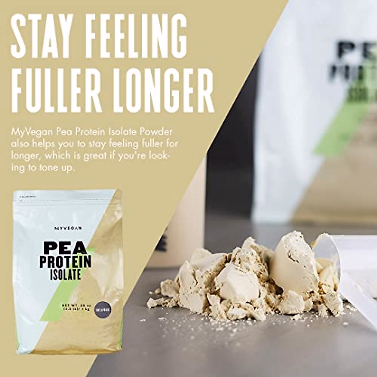 Myprotein® MYVEGAN Pea Protein Isolate Powder, Unflavored, 2.2 Lb (40 Servings)