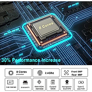 YESTEL Tablet 10" Android 11 Ultra-Strong Tablets Octa-Core Processor | 4GB RAM 64GB ROM(Up to 256GB) | IPS HD Display | Dual Camera(5.0MP+8.0MP) | Google GMS | Wi-Fi Bluetooth GPS - Gold