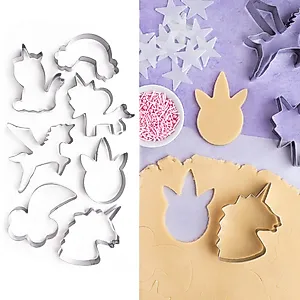 Cookie Cutter Kingdom, Unicorn Themed Cookie Cutter Set, 7 Piece Set, Cookie Cutters Shape, Biscuit Fondant Cutters for Party Decorations (Unicorn Set - 7 Pack)