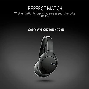 Krone Kalpasmos Replacement Earpads Compatible with Sony WH-CH700N, WH-CH710N, Protein Leather Memory Foam Replacement Ear Cushion, Grey