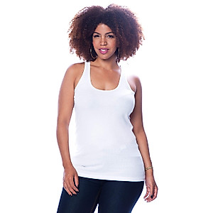 Zenana Outfitters 4 Pack Womens Basic Ribbed Racerback Tank Top WHITE/WHITE/BLACK/BLACK M