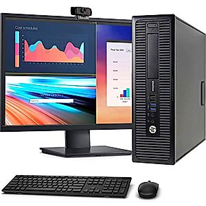 HP 800 G1 SFF Computer Desktop PC, Intel Core i5 3.2GHz, 16GB Ram, 512GB M.2 SSD, Wireless Keyboard & Mouse, WiFi | Bluetooth,1080p Webcam, New 23.8" LCD Monitor, Win 10 Pro (Renewed)
