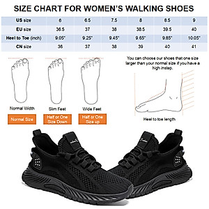 Moodeng Walking Shoes for Women Breathable Running Shoes Athletic Causal Tennis Shoes for Gym Outdoor Lightweight Slip on Sneakers Black