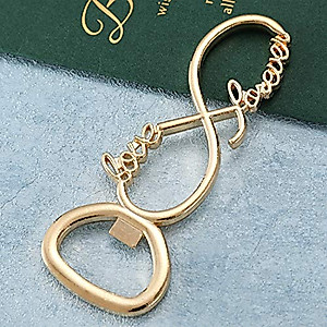 Yuokwer 24 PCS Upgrade Love Beer Bottle Opener Wedding Party Favor Bottle Opener for Baby Shower Favor Bridal Shower Party Supplies Wedding Souvenir Gift Decorations(Gold Love Forever, 24)