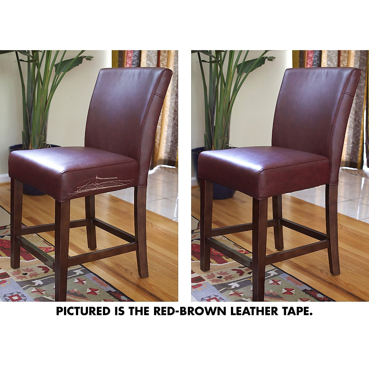 MATCH 'N PATCH Realistic Leather Repair Tape - Durable, Easy-to-Apply, Professional Grade, Versatile Use, Designed in North Carolina for Furniture Restoration & DIY - Red Brown, 2.25 inch x 15 feet