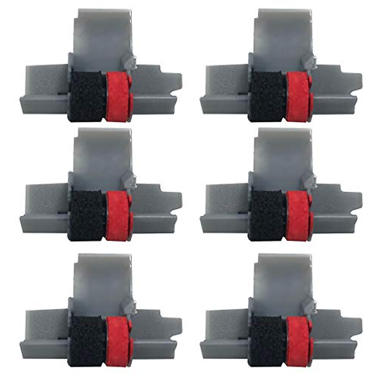 IR-40T Ink Roller, Black and Red Compatible with Canon P23-DH V Calculator, Casio HR-100TM, HR-150TM (6 Pack)
